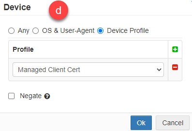 Creating policies for device profiles